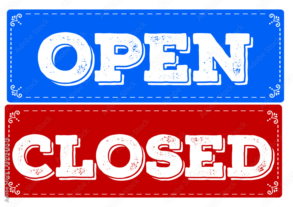 Printable Signboard OPEN and CLOSED A4 CMYK. template signboard vector ...