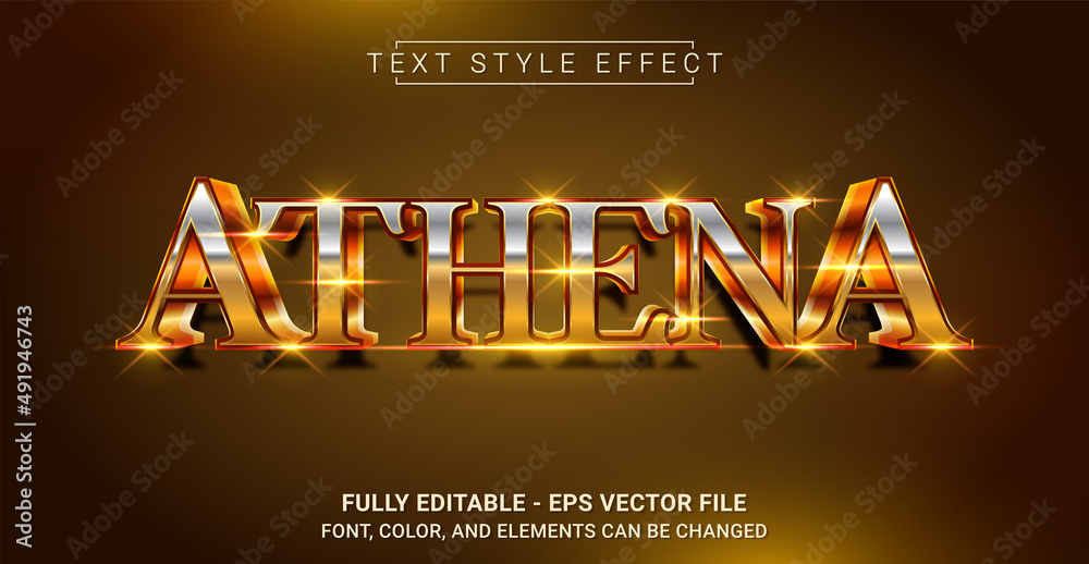 Athena Text Style Effect. Editable Graphic Text Template. Stock Vector ...