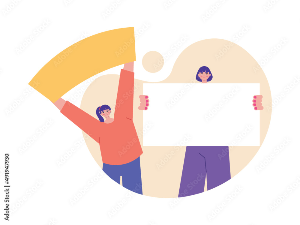 Protest activities carried out by young people. Demonstration ...