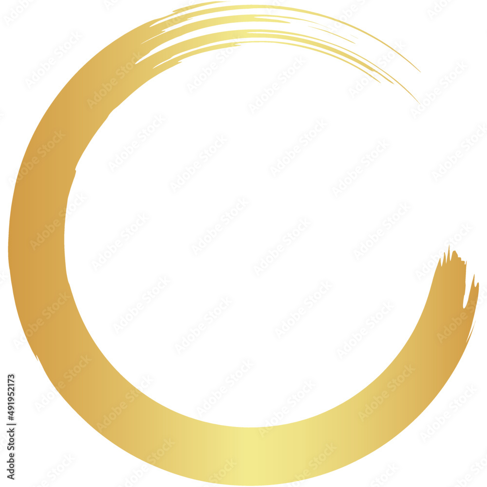 Luxury golden geometric circle shape brush. Gold paint decoration ... Luxury golden geometric circle shape brush. Gold paint decoration ...