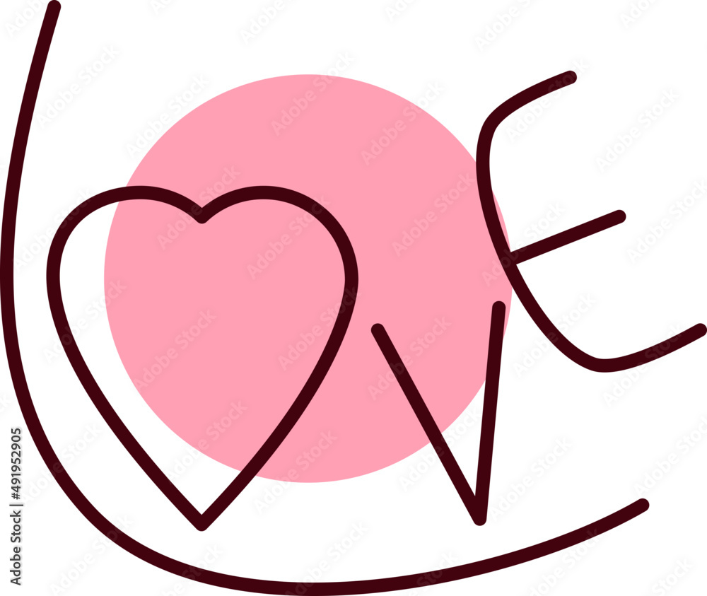 Cute pink love alphabet with heart Shapes illustration . Stock Vector ...