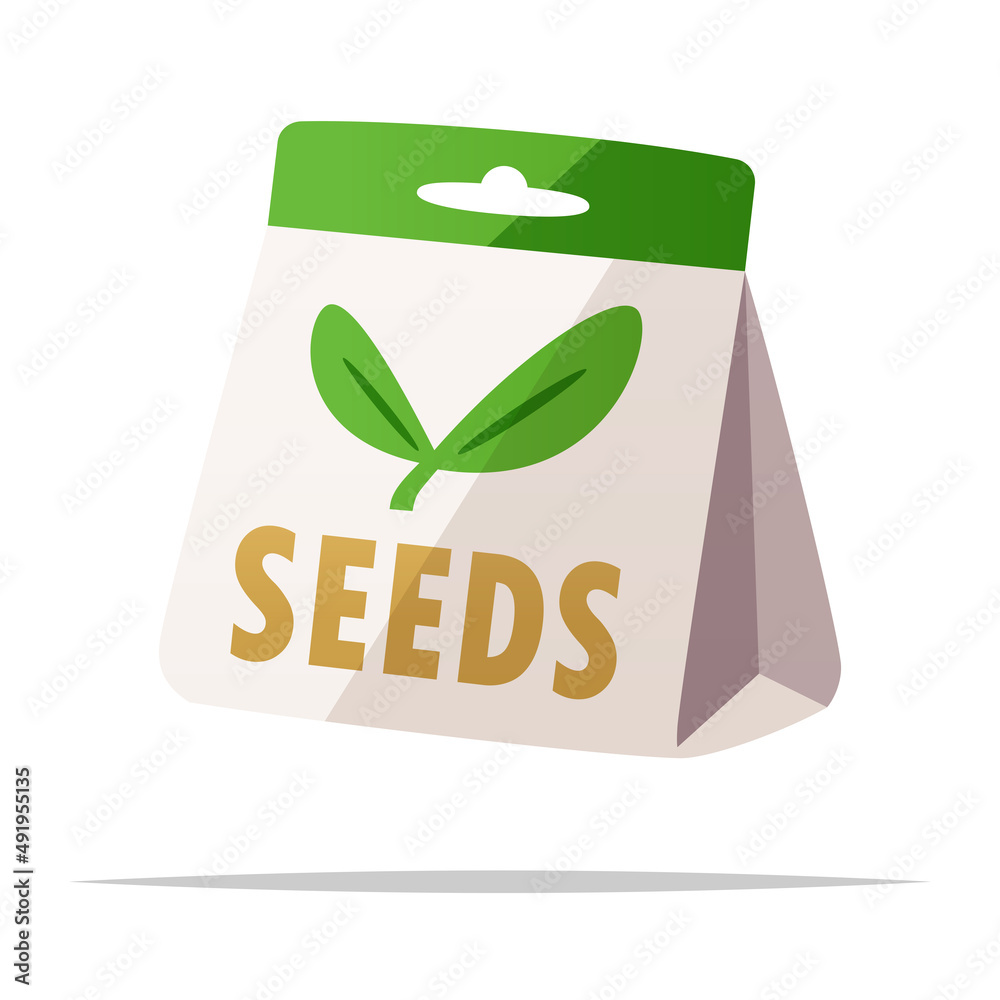 Plant seeds packet vector isolated illustration Stock Vector | Adobe Stock