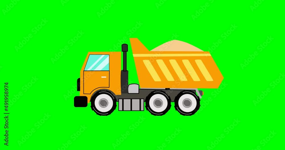 truck dump truck animation on green screen Stock-Video | Adobe Stock