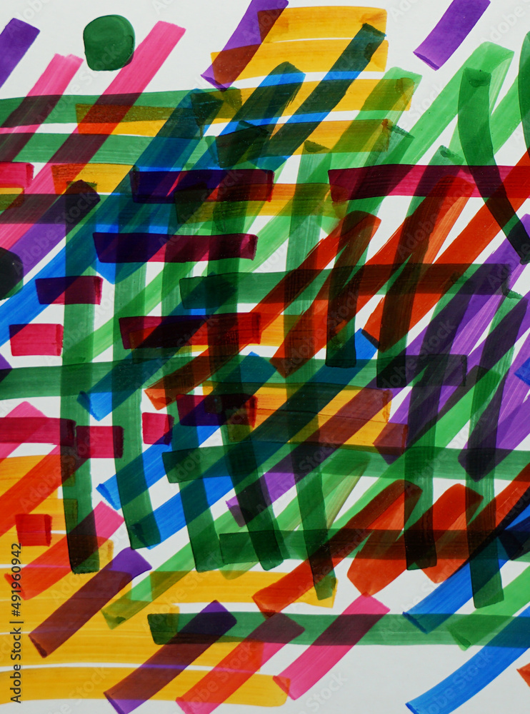 Practice drawing colored lines with Copic marker , curves, straight ...