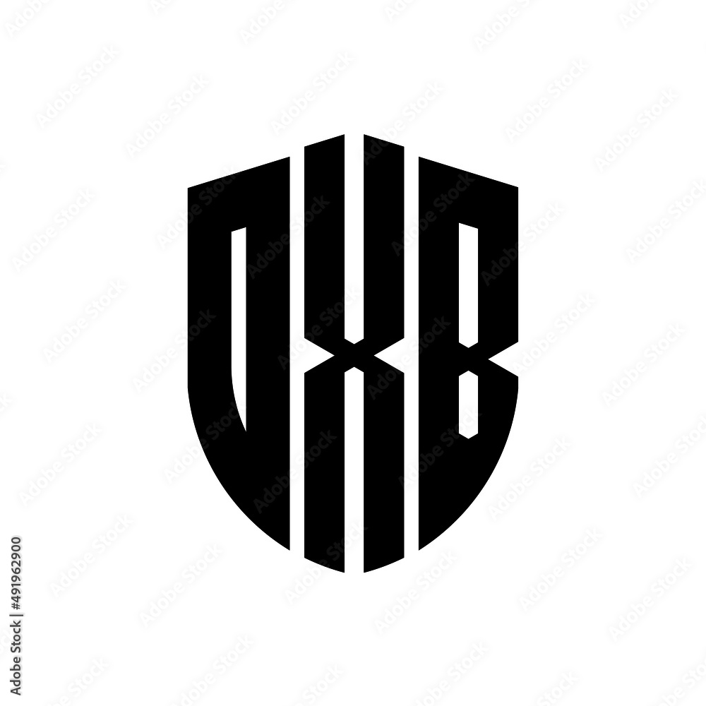 DXB letter logo design. DXB modern letter logo with black background ...