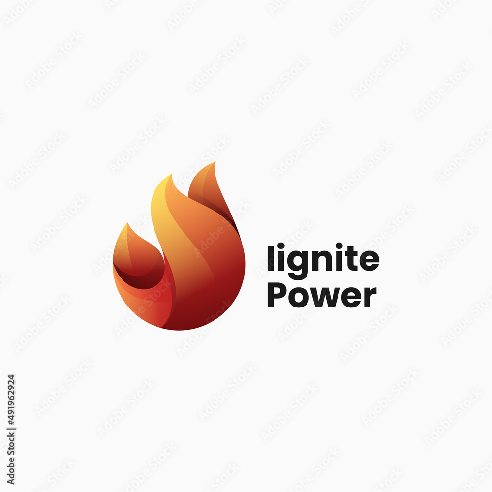 Vector Logo Illustration Ignite Gradient Colorful Style. Stock Vector ...