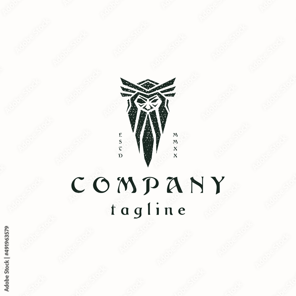 Odin god in norse logo icon design template flat vector Stock Vector ...