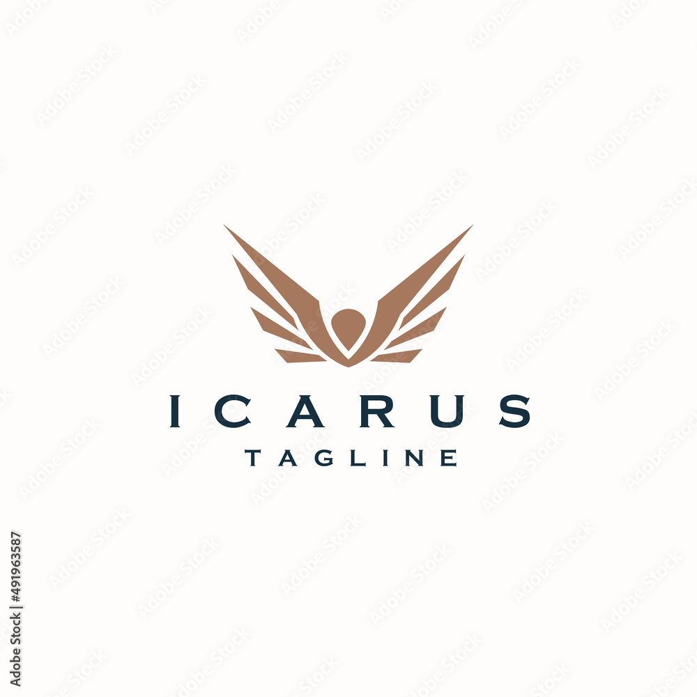 Icarus Greek mythology the son of the master craftsman Daedalus logo ...