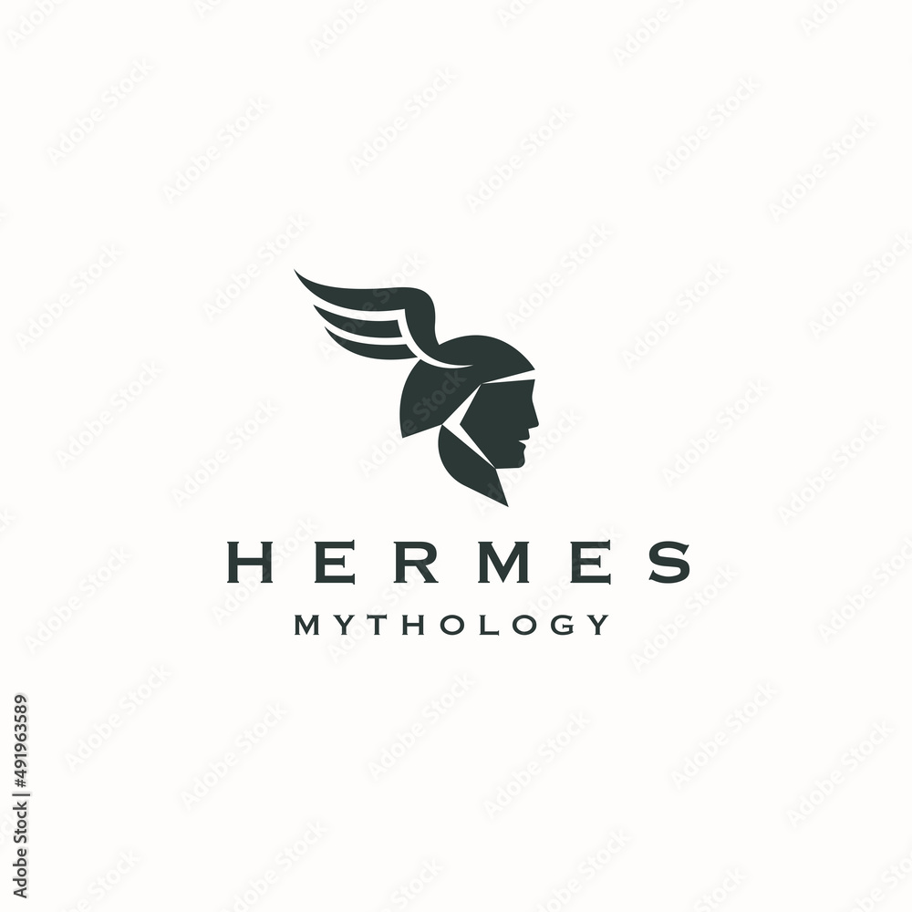 Stockvector Hermes Olympian ancient Greek god logo icon design template ...