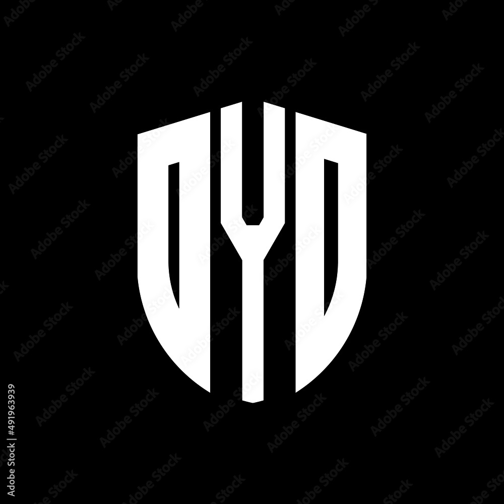 DYO letter logo design. DYO modern letter logo with black background ...