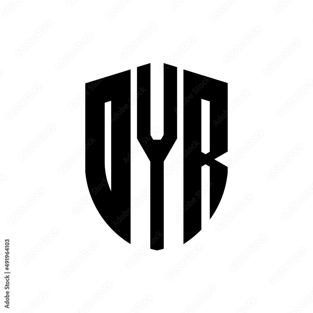 DYR letter logo design. DYR modern letter logo with black background ...