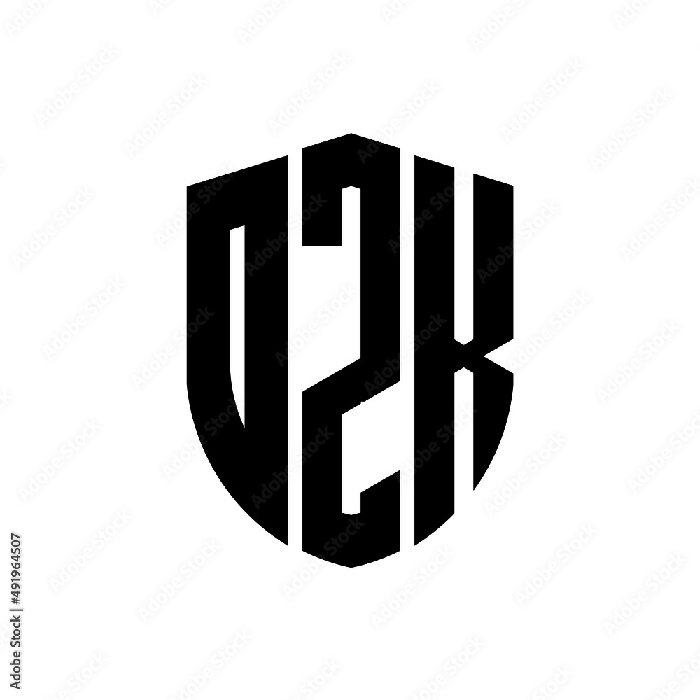 DZK letter logo design. DZK modern letter logo with black background ...