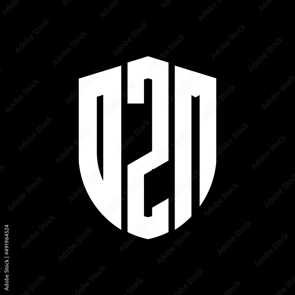 DZM letter logo design. DZM modern letter logo with black background ...