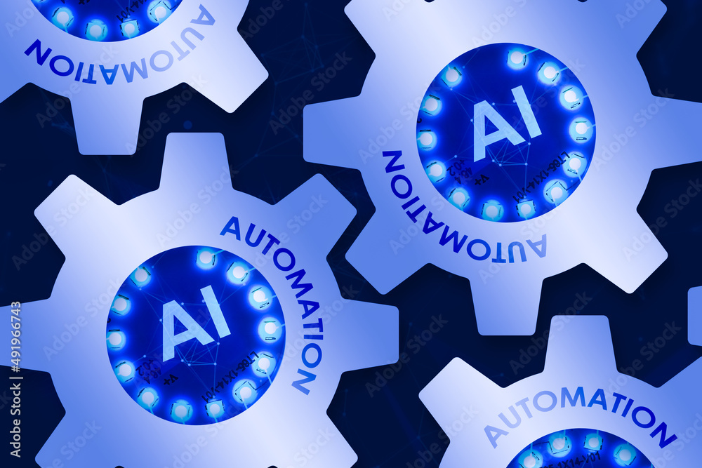 Automation Concept Abstract Background with Futuristic Setting Icon and ...