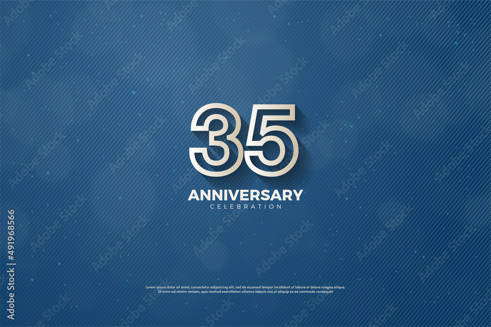 35th anniversary background with number illustration. Stock Vector ...