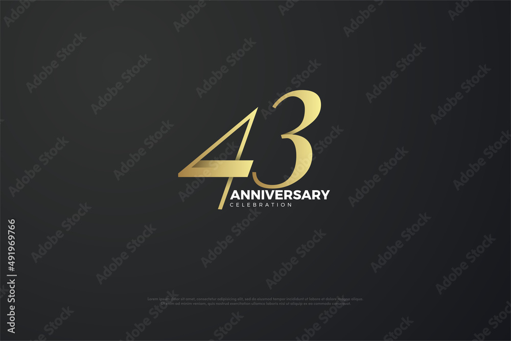 43rd anniversary background with number illustration. Stock Vector | Adobe Stock
