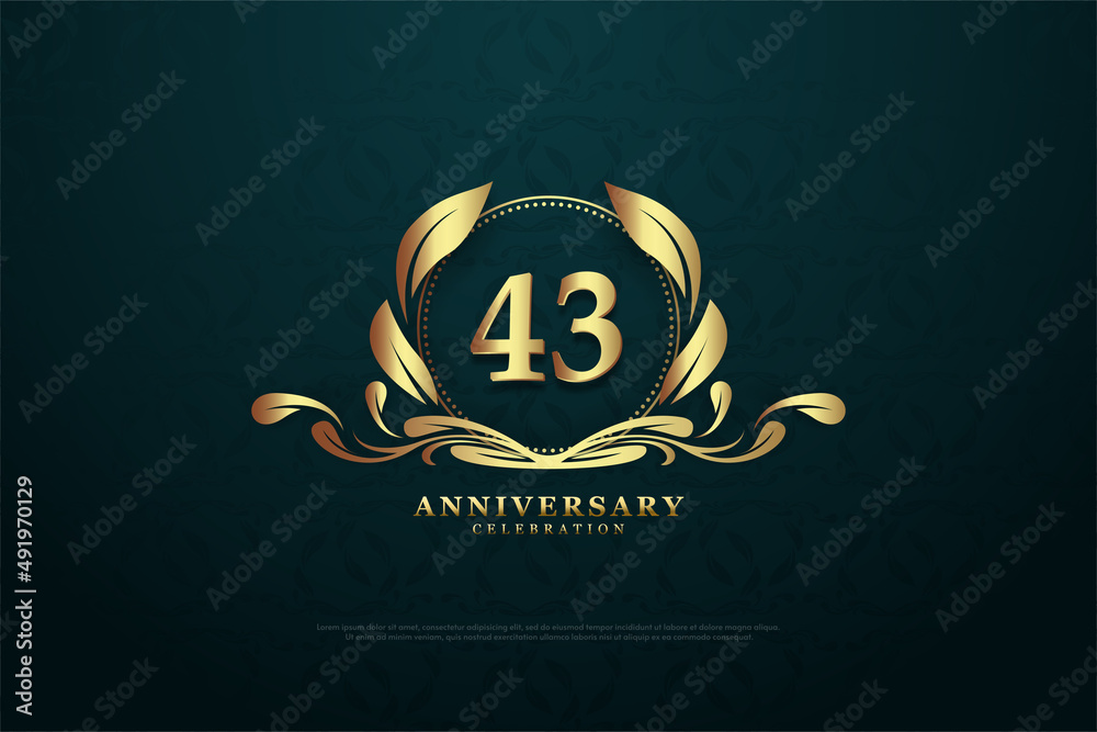 43rd anniversary background with number illustration. Stock Vector | Adobe Stock