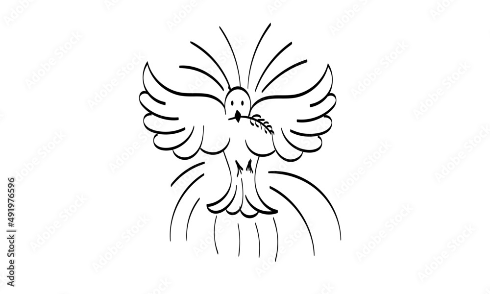 Holy Spirit Line Art Design for print or use as poster, card, flyer ...