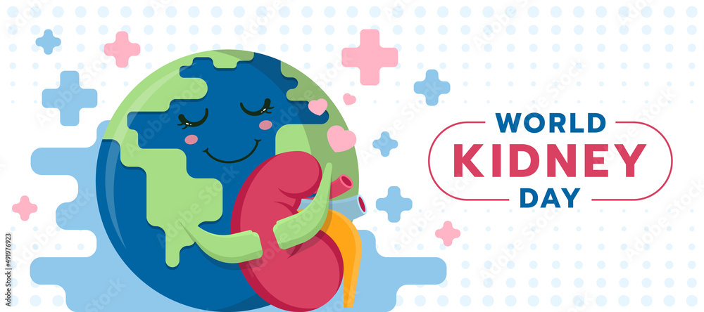 world kidney day - Happy globle world charecter hug kidney and blue ...
