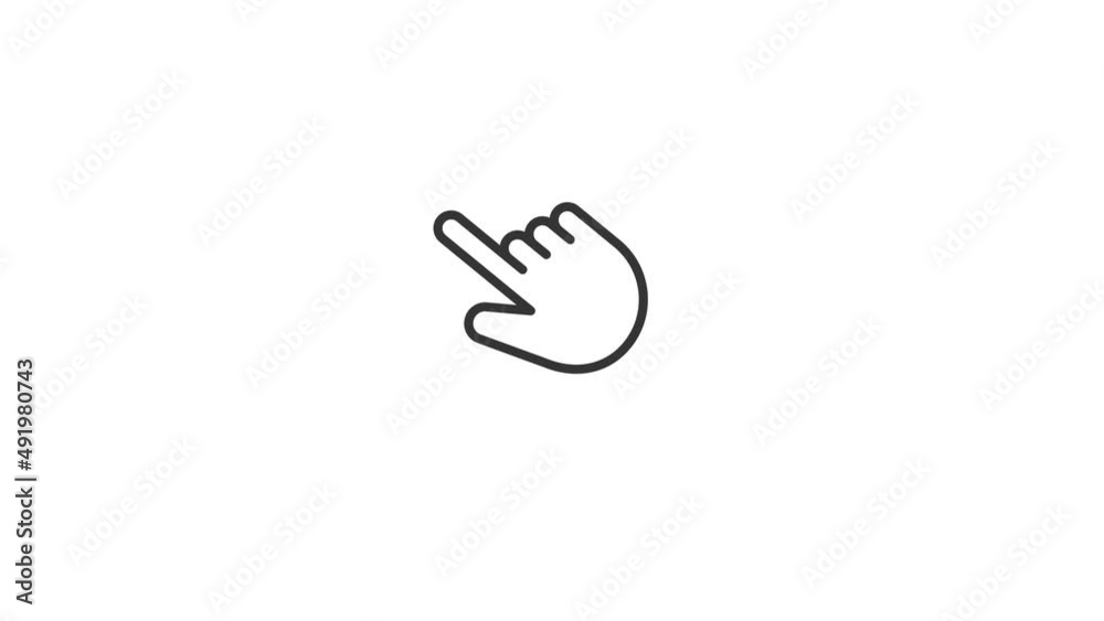 Finger swipe down gesture animation on the white transparent background ...