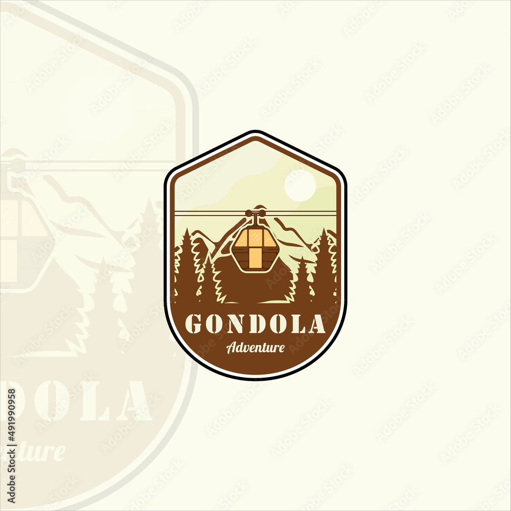 cable car or gondola emblem logo vintage vector illustration template ...