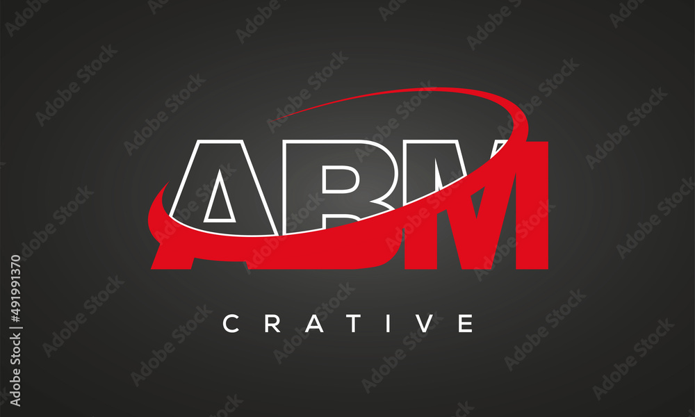 ABM creative letters logo with 360 symbol vector art template design ...