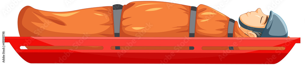 Rescue using stretcher on white background Stock Vector | Adobe Stock