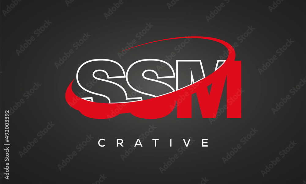 SSM creative letters logo with 360 symbol vector art template design ...