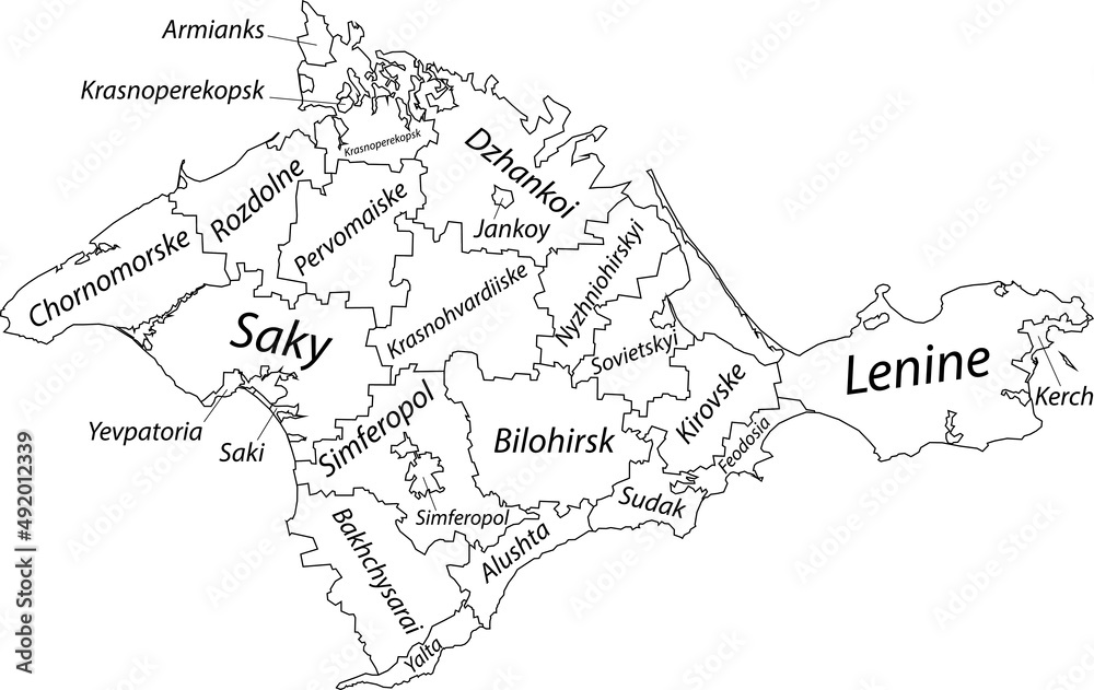 White flat vector administrative map of electorate areas of the ...