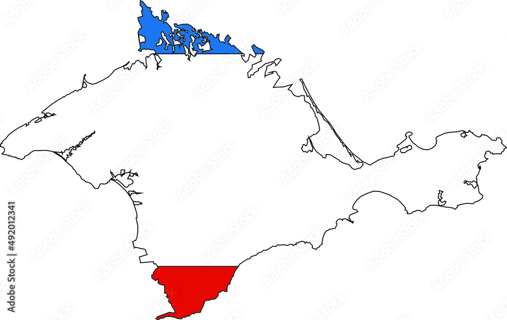 Flat vector administrative flag map of the Ukrainian autonomous ...