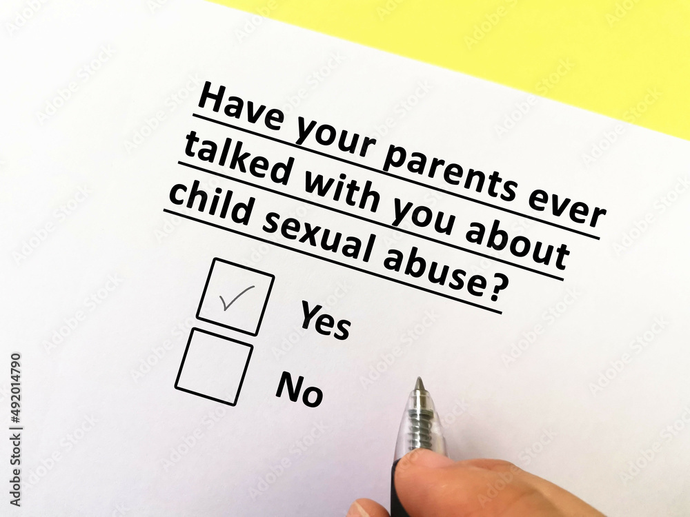 Questionnaire about child abuse Stock Photo | Adobe Stock