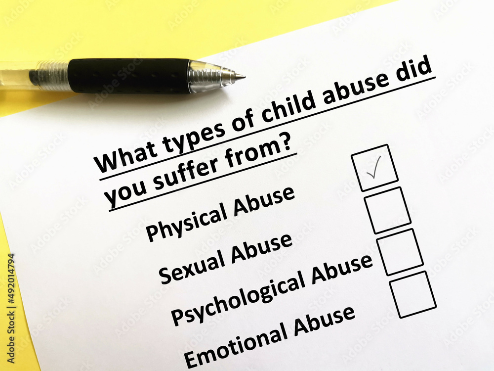 Questionnaire about child abuse Stock Photo | Adobe Stock