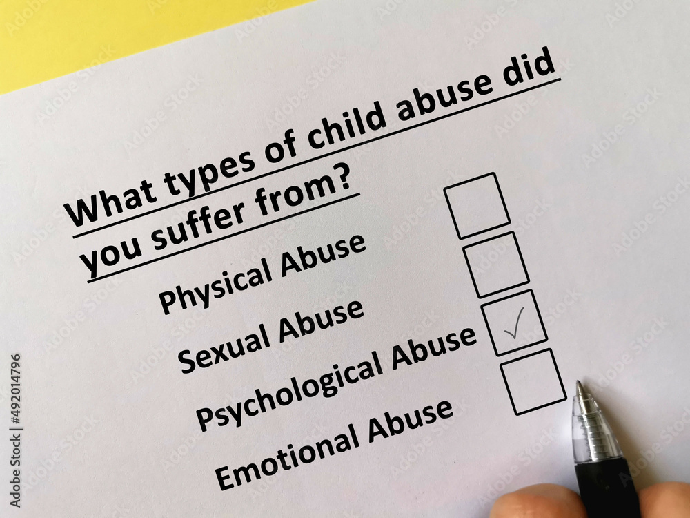Questionnaire about child abuse Stock Photo | Adobe Stock