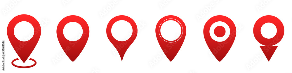 Set of location pin icon, GPS location symbol, Map marker symbol ...