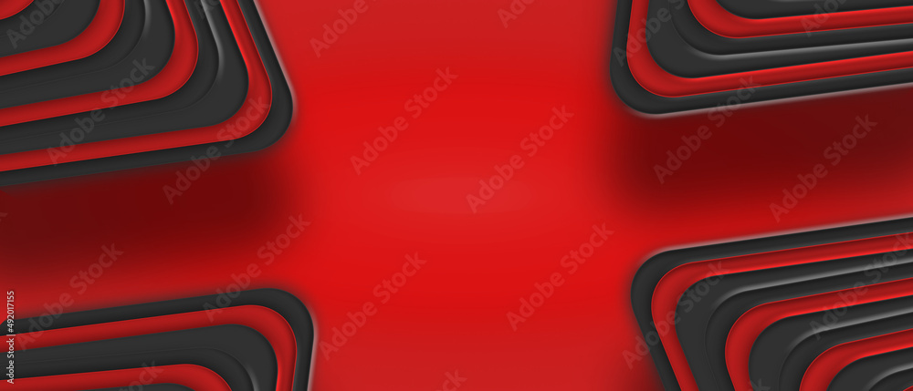 Red banner mockup. Poster information business modern design proposal ...