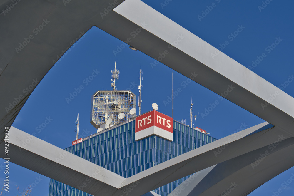 Geneva, Switzerland - march 02, 2022: Close-up view on the sign and ...