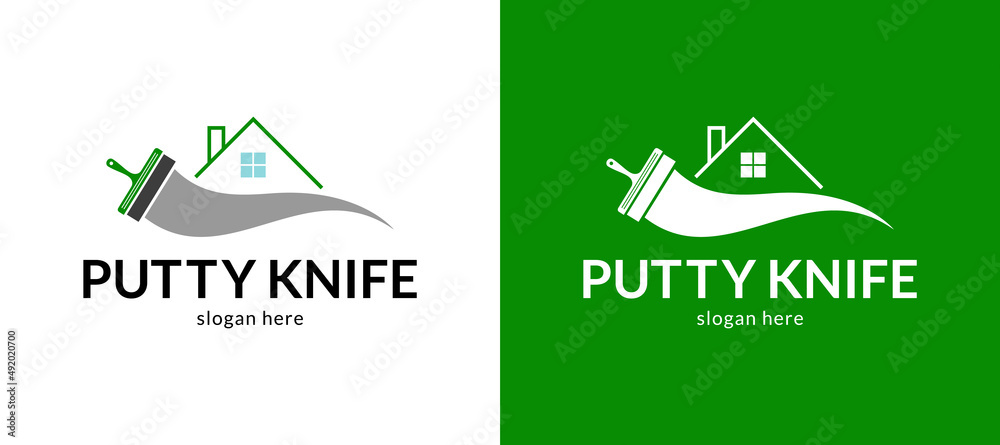 Unique putty knifes logo Stock Vector | Adobe Stock