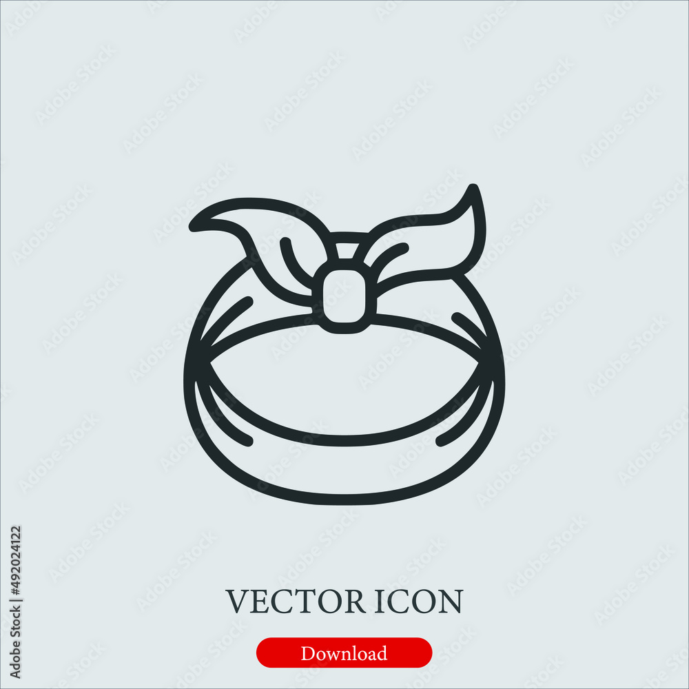 headband icon vector icon.Editable stroke.linear style sign for use web ...