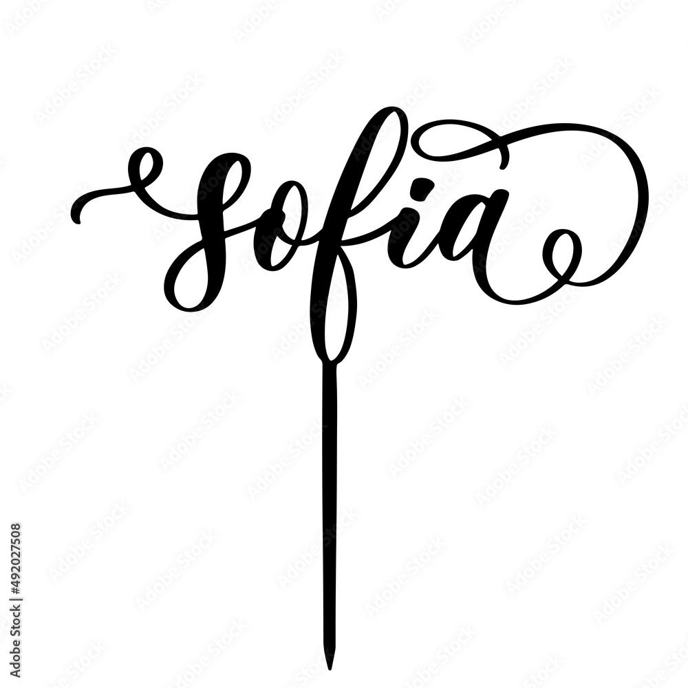Sofia Happy Birthday lettering vector cake topper, Template for laser ...