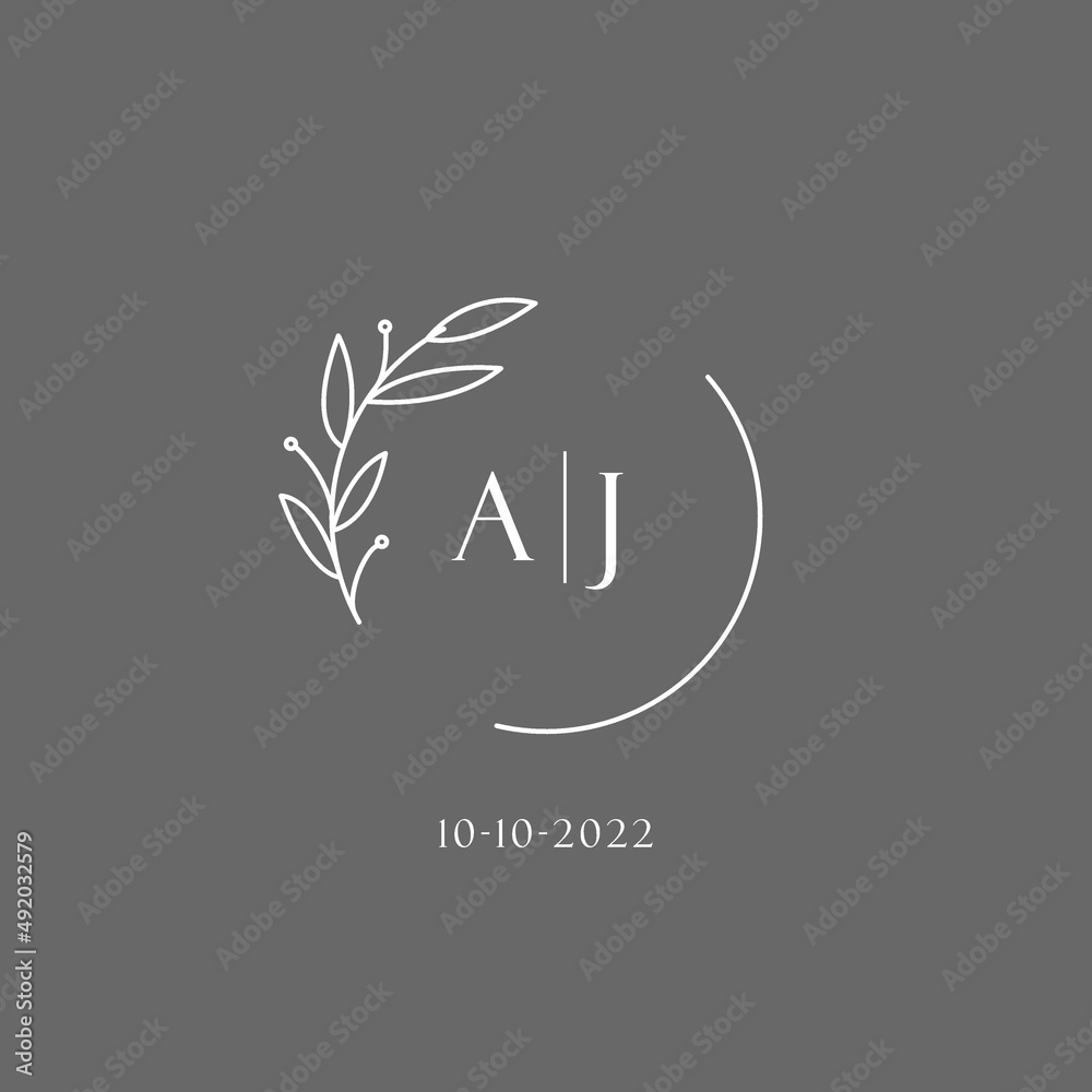 Letter AJ wedding monogram logo design ideas Stock Vector | Adobe Stock
