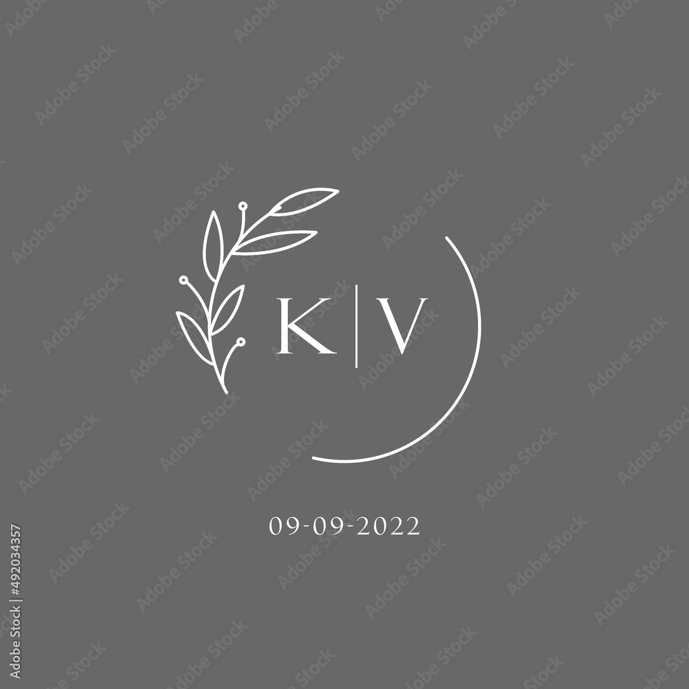 Letter KV wedding monogram logo design ideas Stock Vector | Adobe Stock