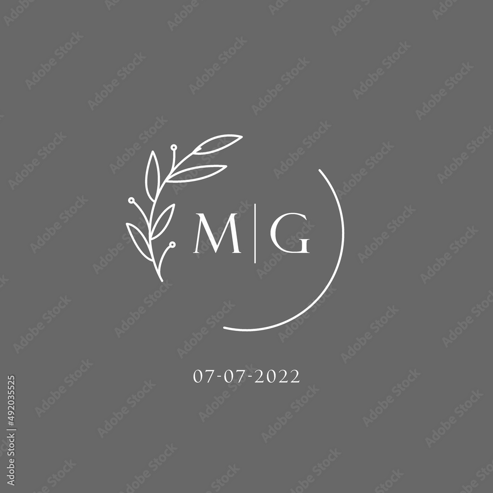 Letter MG wedding monogram logo design ideas Stock Vector | Adobe Stock