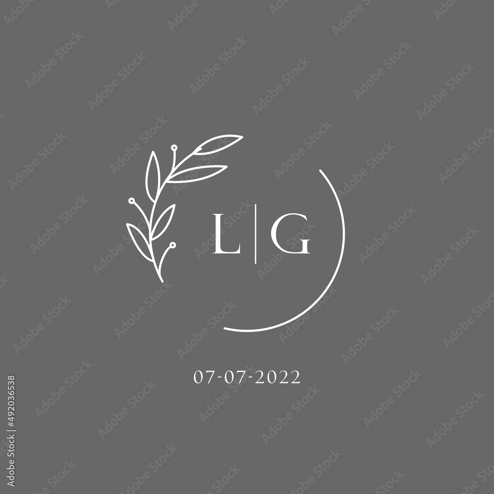 Letter LG wedding monogram logo design ideas Stock Vector | Adobe Stock