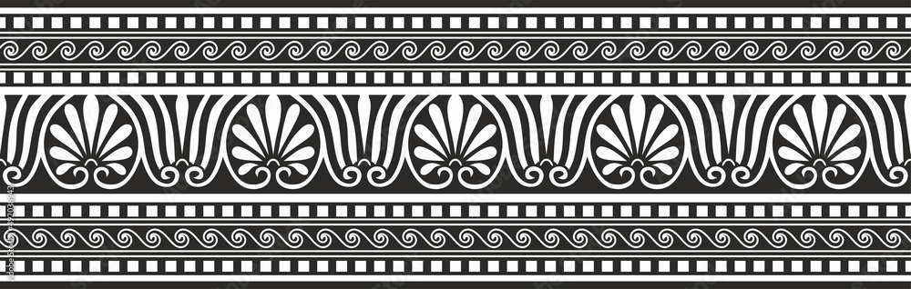 Vector monochrome classic seamless european national ornament. Ethnic ...