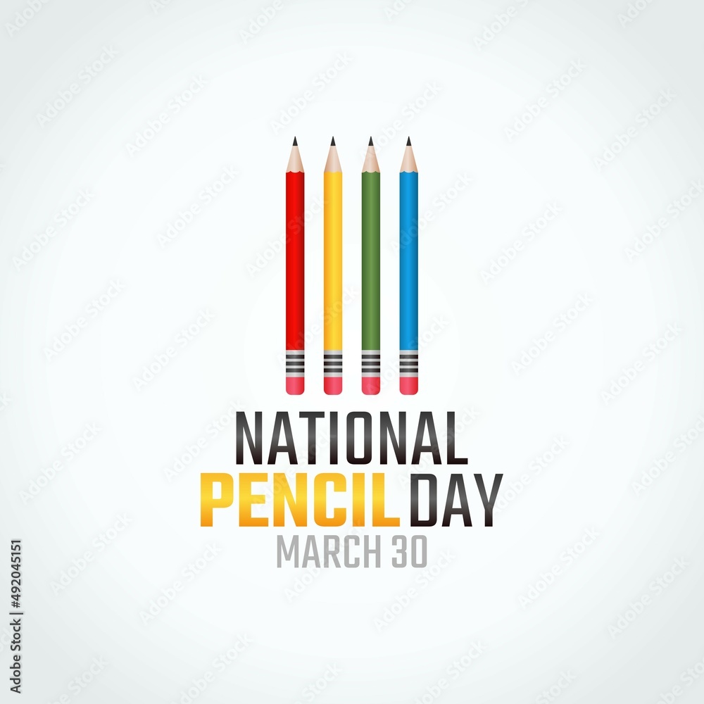 vector graphic of national pencil day good for national pencil day ...