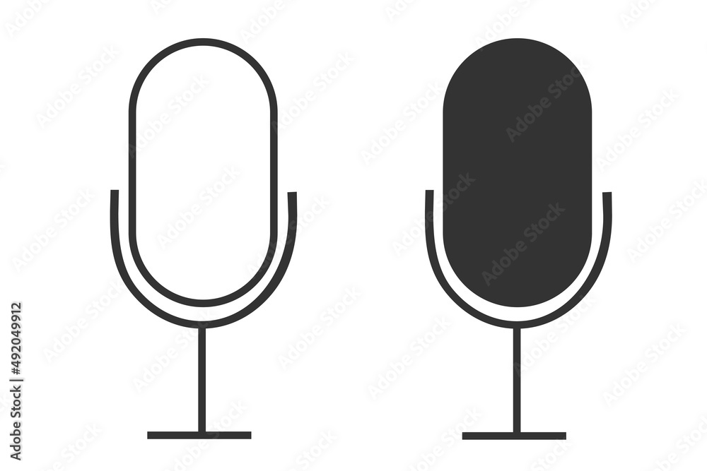 Microphone icon. Record media symbol. Sign voice vector. Stock Vector ...