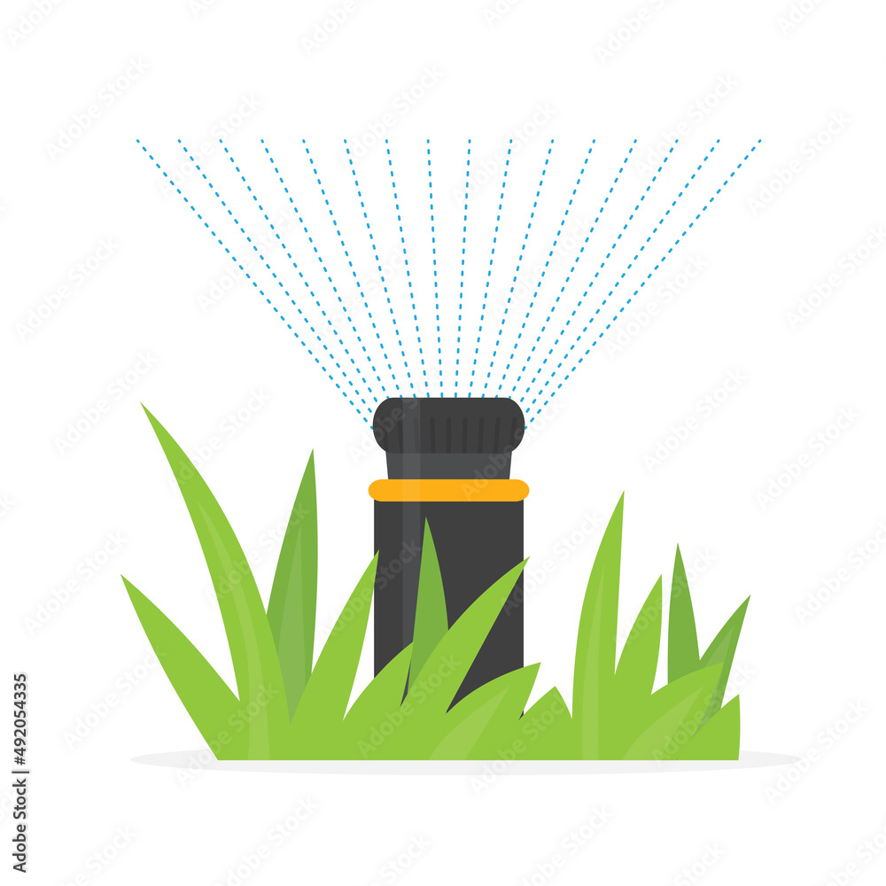 lawn irrigation sprinkler- vector illustration Stock Vector | Adobe Stock