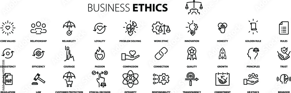 Business Ethics Icon Set, Vector illustration Stock Vector | Adobe Stock