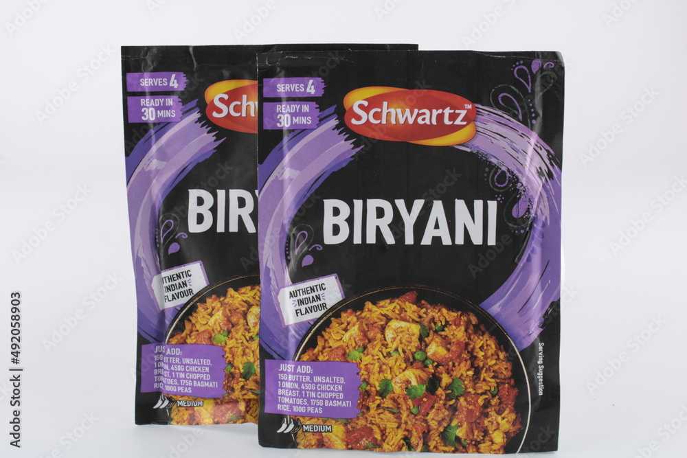 Two packets of Schwartz Biryani authentic Indian flavour recipe mix ...