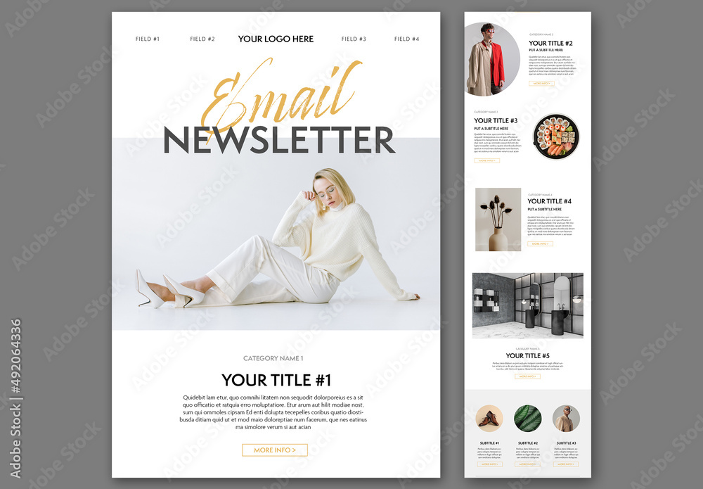 Email Newsletter Layout Stock Template | Adobe Stock